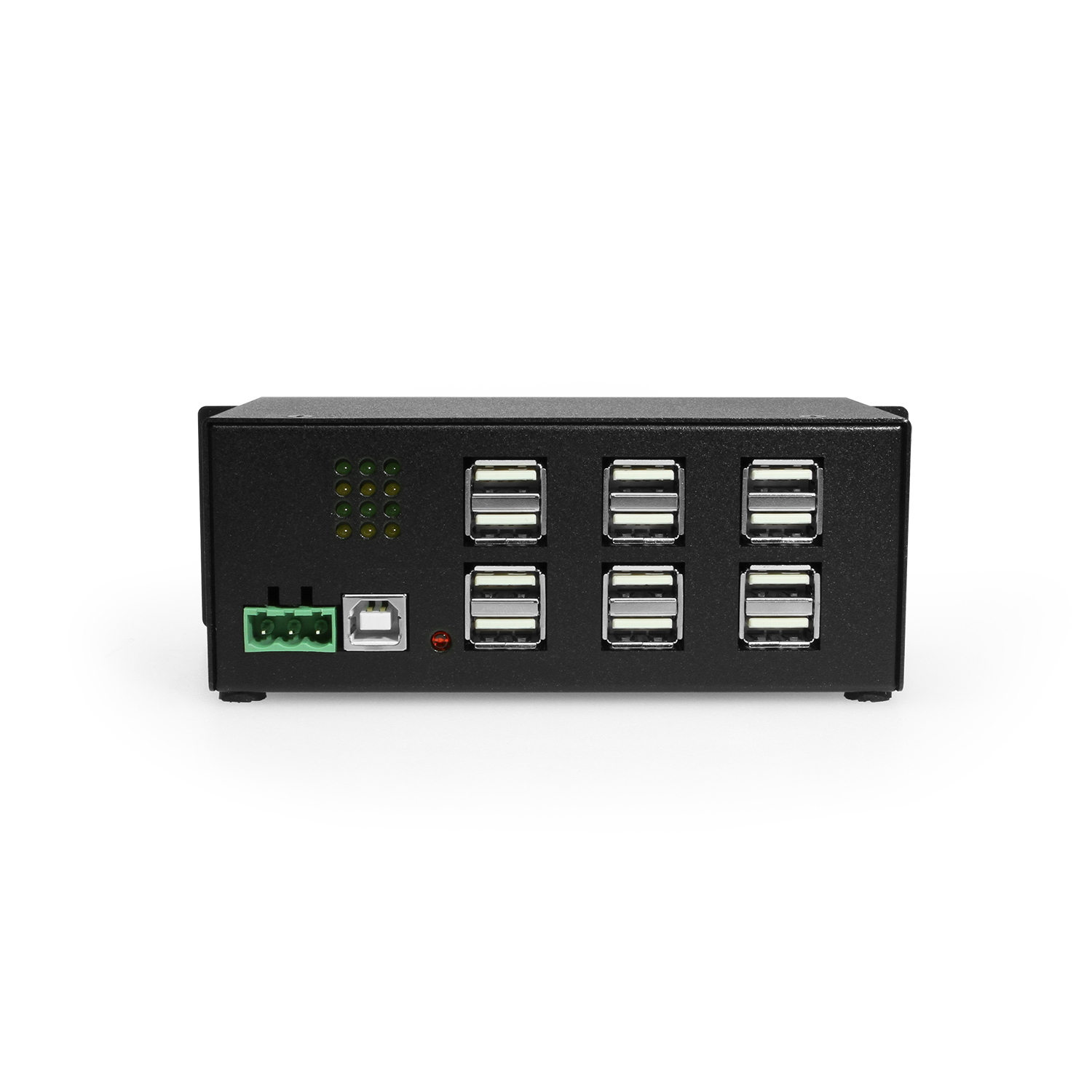Industrial 12-Port USB 2.0 Powered Hub for PC-MAC DIN-RAIL Mount | Coolgear