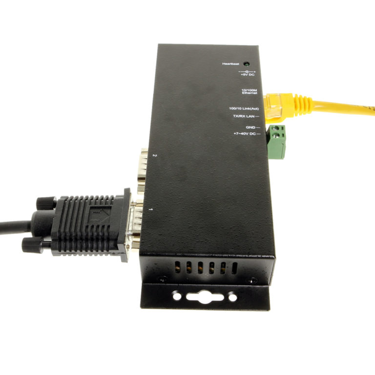 Dual-Port RS-232 to Ethernet Data Gateway TCP/IP Industrial Metal Case ...