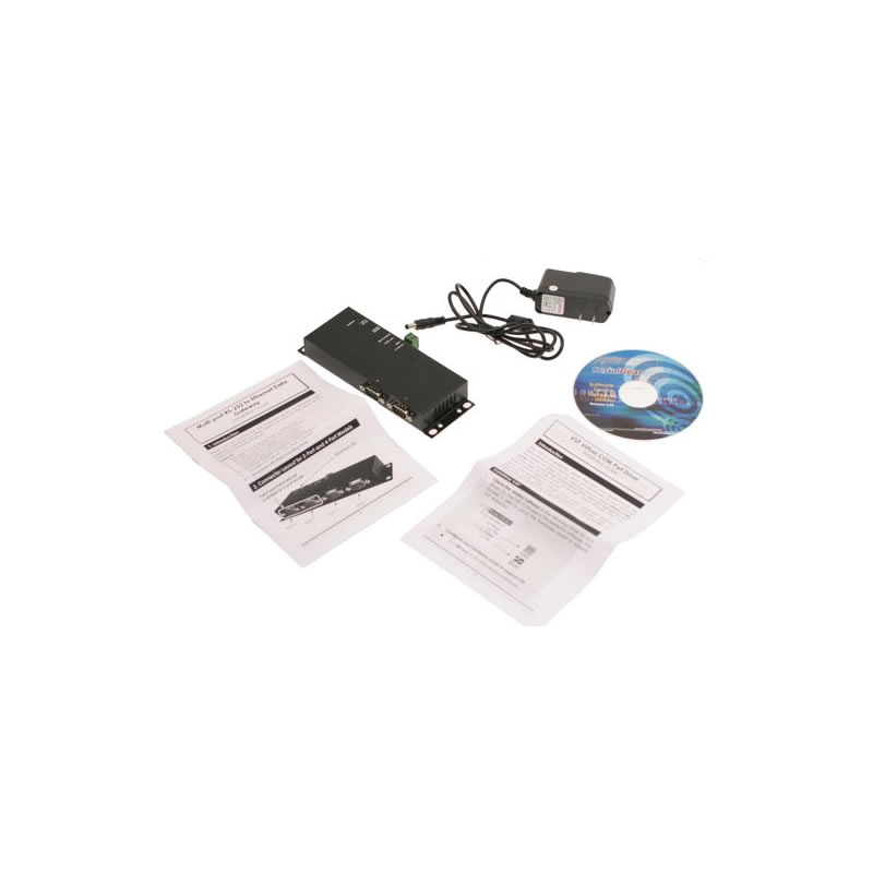 Dual-Port RS-232 to Ethernet Data Gateway TCP/IP Industrial Metal Case ...