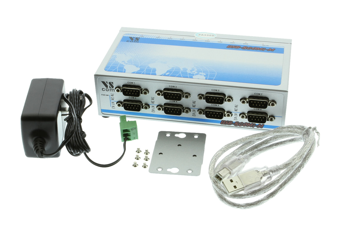 8 Port USB to Serial RS-422 / 485 Metal case DIN-Rail mountable - CoolGear