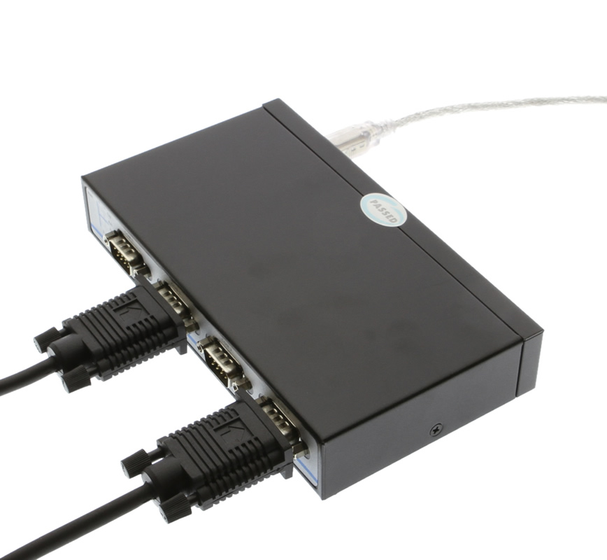 USB 2.0 4-Port USB Serial DB-9 RS-232 Adapter - FTDI Chipset - Coolgear