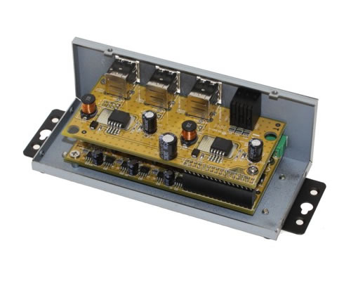 Industrial 12-Port USB 2.0 Powered Hub for PC-MAC DIN-RAIL Mount - Coolgear