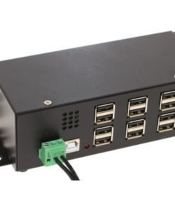 Industrial 12-Port USB 2.0 Powered Hub for PC-MAC DIN-RAIL Mount - Coolgear