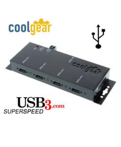 16 Port USB 3.0 Metal Hub w/Surge Protection - Rack/DIN-RAIL Mountable ...