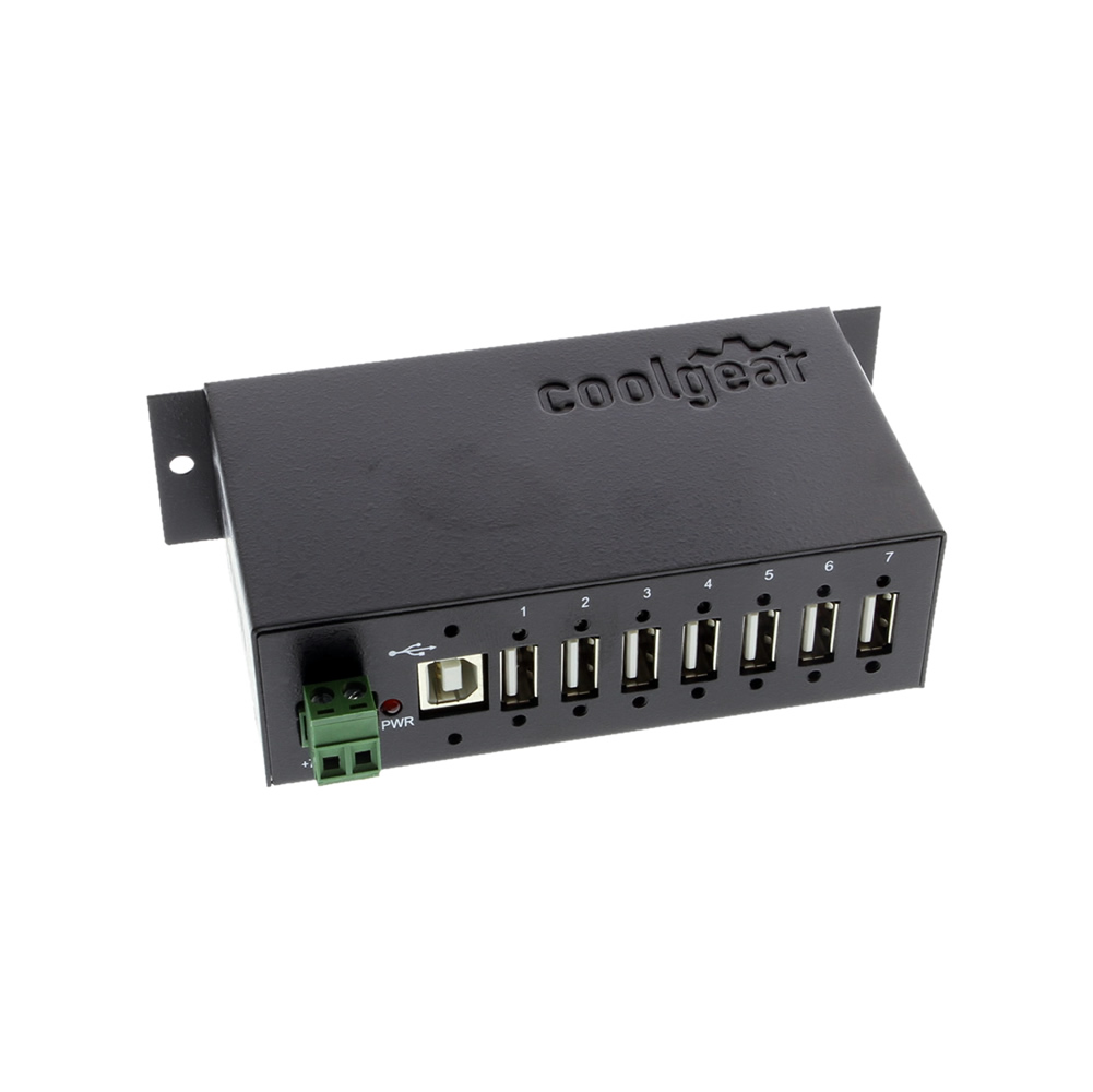 Surge Protected Metal 7-Port USB 2.0 Hub - DIN RAIL Mount Kit NEC Chip ...