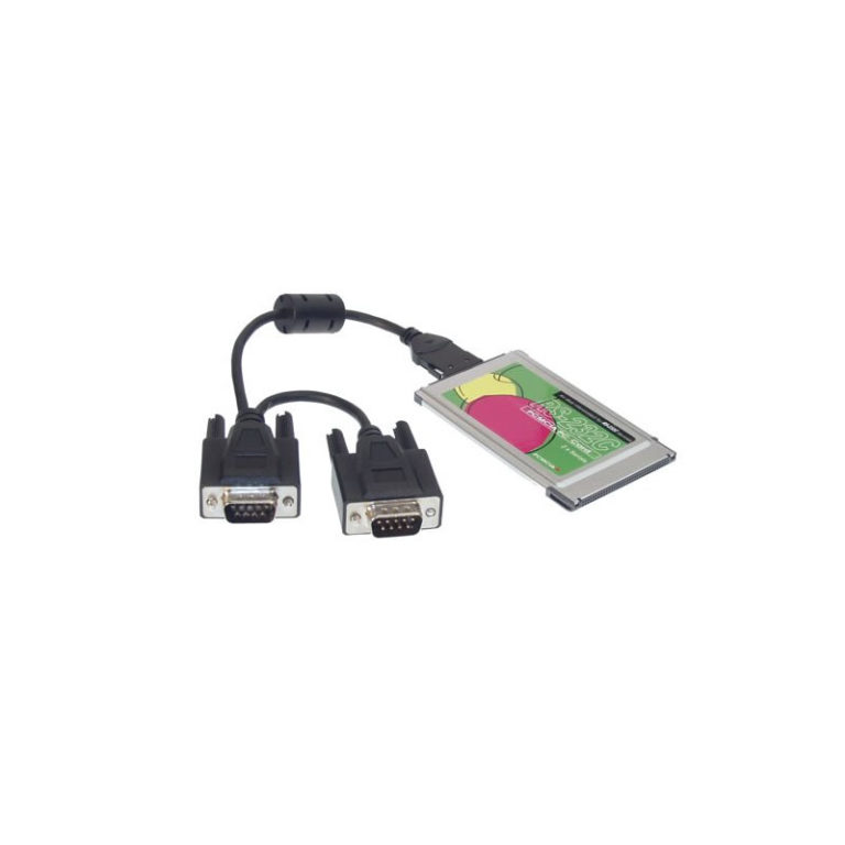 PCMCIA card bus controller with Dual Port RS-232 Serial Adapter - Coolgear