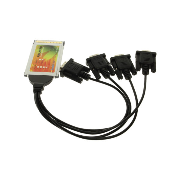 Quad Port Serial RS-232 PCMCIA Adapter DB-9 Serial - Coolgear