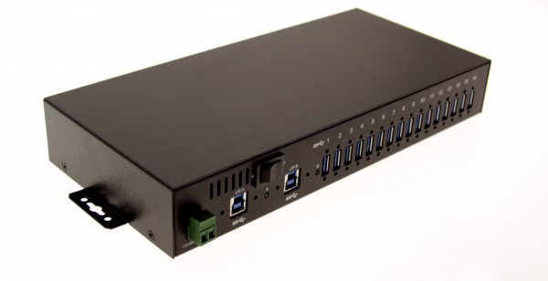 16 Port USB 3.0 Metal Hub w/Surge Protection - Rack/DIN-RAIL Mountable ...