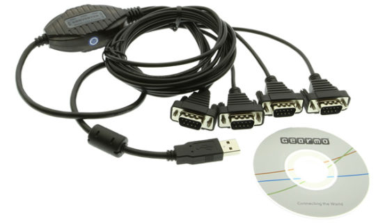 4-Port USB DB-9 Serial Adapter Solution | Coolgear