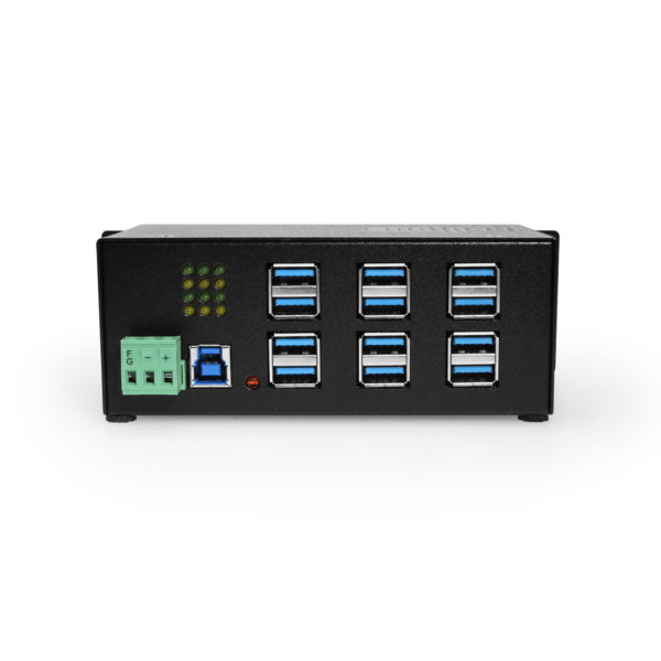 12 Port Industrial USB 3.2 Gen 1 Hub w/ Port Status LEDs - Coolgear