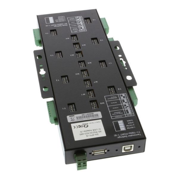 8-Port Terminal Block RS232/422/485 to USB Adp - ISO/Surge Protection ...