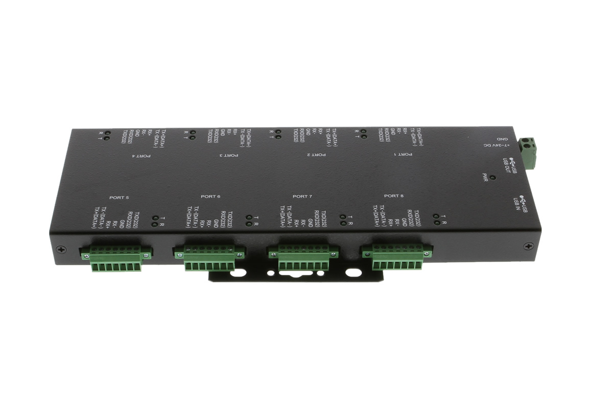 8-Port Terminal Block RS232/422/485 to USB Adp - ISO/Surge Protection ...