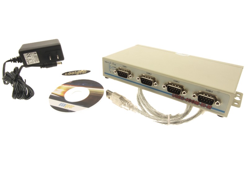 USB 2.0 to 4 Port RS-232 Serial Adapter Optical isolated - CoolGear