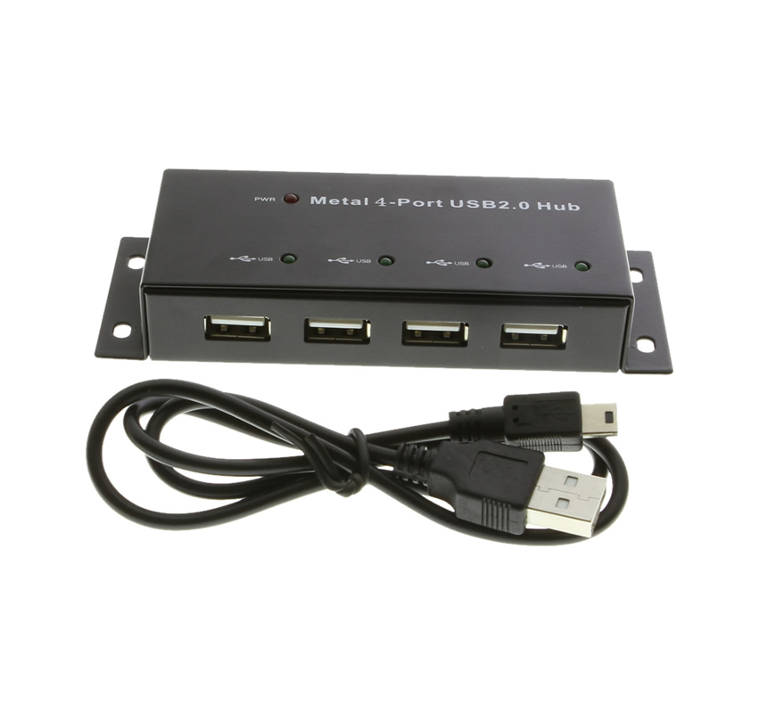 4-Port USB 2.0 Mini Metal High-Speed Hub | Coolgear