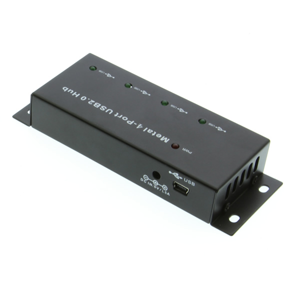 4-Port USB 2.0 Mini Metal High-Speed Hub | Coolgear