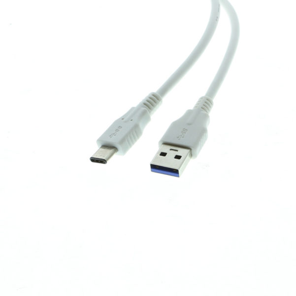 USB 3.1 Type-C to A Male Gen1 3FT White Cable - Coolgear