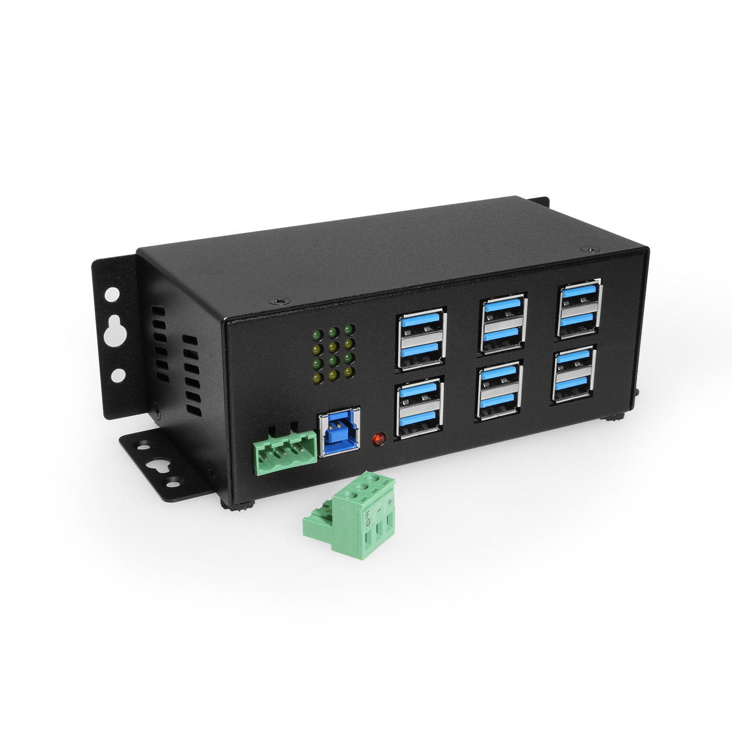 Mountable 12-Port USB 3.0 Powered Industrial Hub PC-MAC | Coolgear