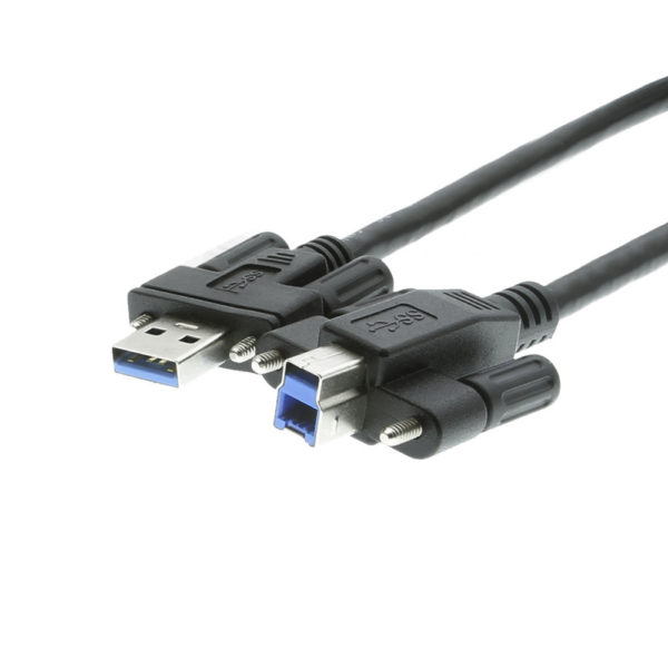 5ft. USB 3.2 Gen 1 SuperSpeed A Screw Lock to B Screw Lock Cable - Coolgear