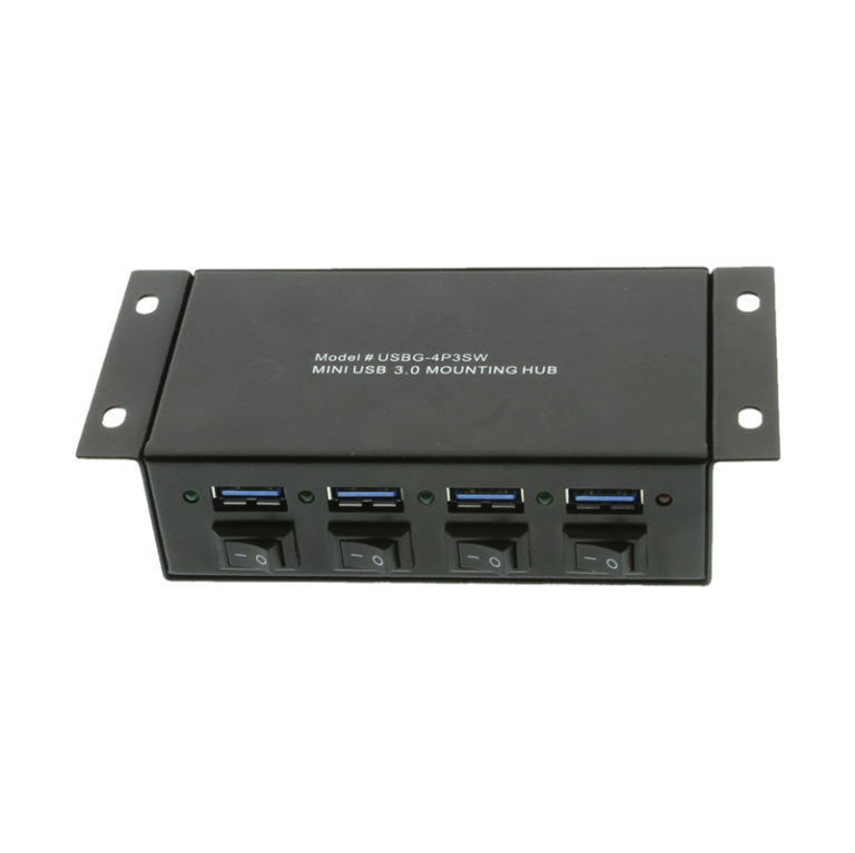 USB 3 Hub - Metal Switchable 4 Port Surface Mount Hub - Coolgear