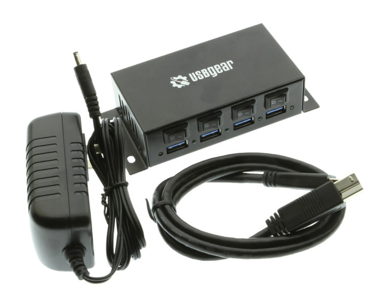 USB 3 Hub - Metal Switchable 4 Port Surface Mount Hub - Coolgear