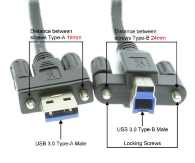 USB Cable Screw Lock - Locking Cables for USB Connections - Coolgear