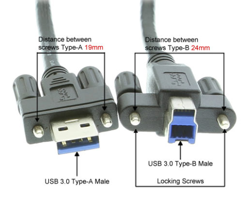 USB Cable Screw Lock - Locking Cables for USB Connections - Coolgear