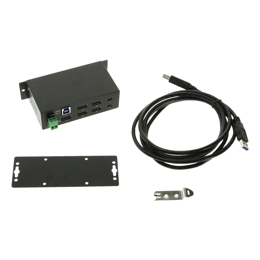 USB-C 7 Port Hub with 2 USB-C and 5 USB-A - DIN Rail and Surge ...