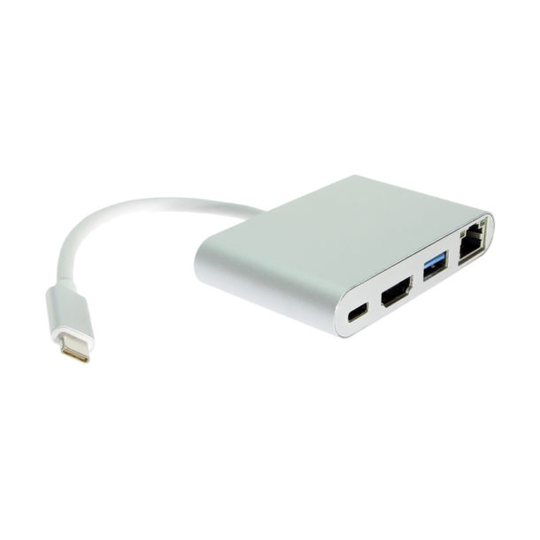 USB-C to HDMI Multi-Port Adapter with Gigabit Ethernet Aluminum Shell ...