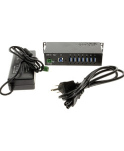 USB-C 7 Port Hub 2 Type-C Ports – 5 Ports Type-A - DIN Rail w/Power ...