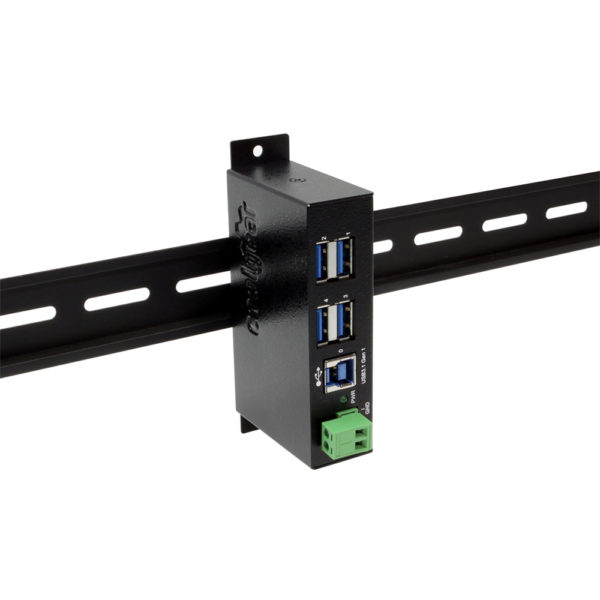 USB 3.1 4 Port Metal Hub w/DIN Rail Clip & ESD Surge Protection - Coolgear