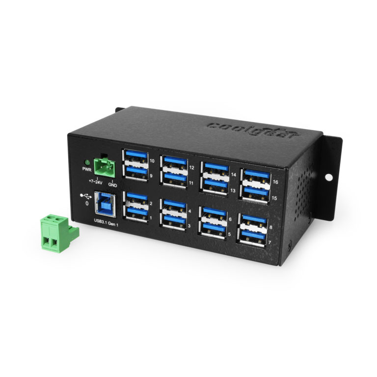 16 Port USB 3.2 Gen 1 Hub w/ ESD Surge Protection - Coolgear