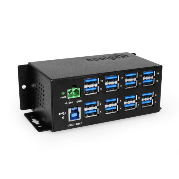 16 Port USB 3.2 Gen 1 Hub w/ ESD Surge Protection - Coolgear
