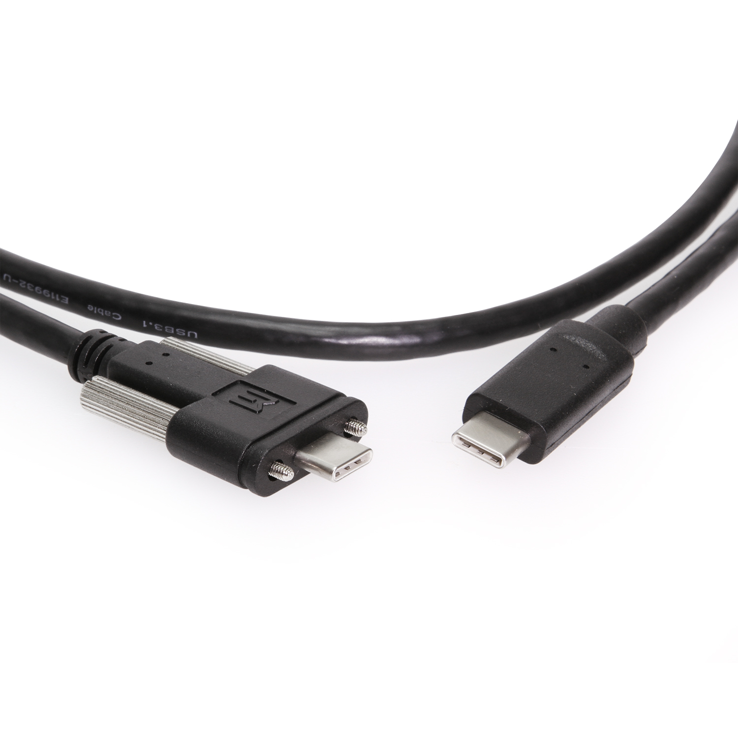 USB 3.1 Type-C to C Dual Screw Lock Cable 10GB Data 3A Power - Coolgear