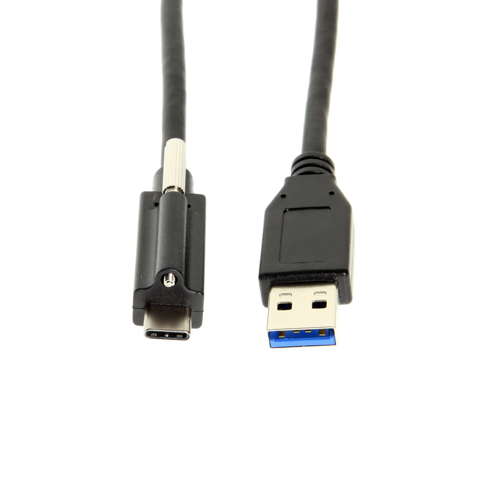 USB 3.0 Single Screw Lock Type-A to C Cable 5GB Data 3A Power - Coolgear
