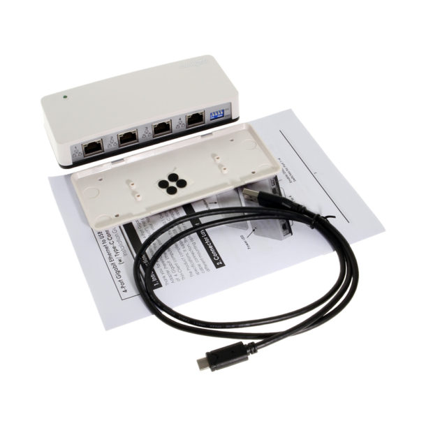 4-Port Gigabit Ethernet to USB3.1 Gen1 Adapter w/Mounting Kit - Coolgear