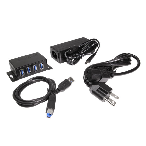 4 Port USB 3.2 Gen 1 Mini Powered Hub w/ ESD Surge Protection & Power ...