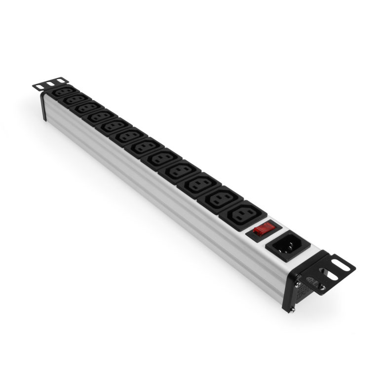12 Outlet IEC 60320 C13 Female 19" Rack Mount 1U Power Strip - Coolgear