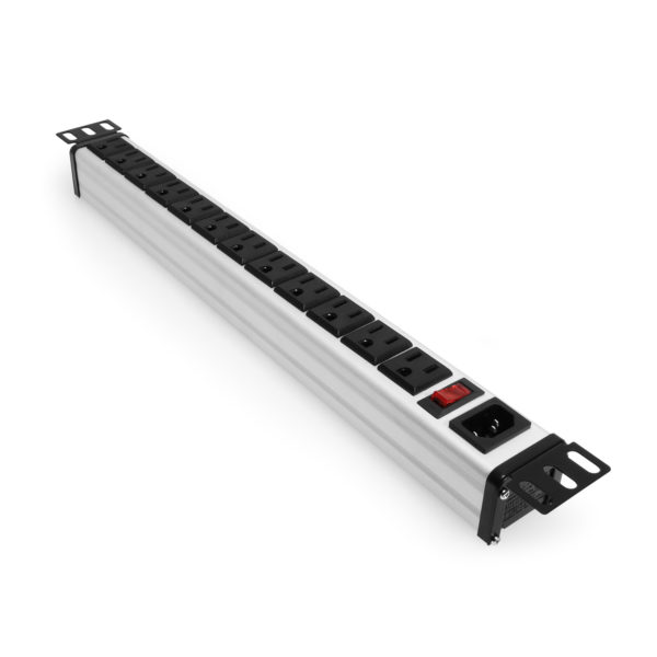 12 Outlet Nema5-15R 19" Rack Mount 1U Power Strip - Coolgear