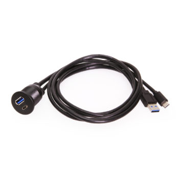 USB Panel Mount Extension 1 x Type C 3.0 and 1 x USB 3.0 A Male to ...