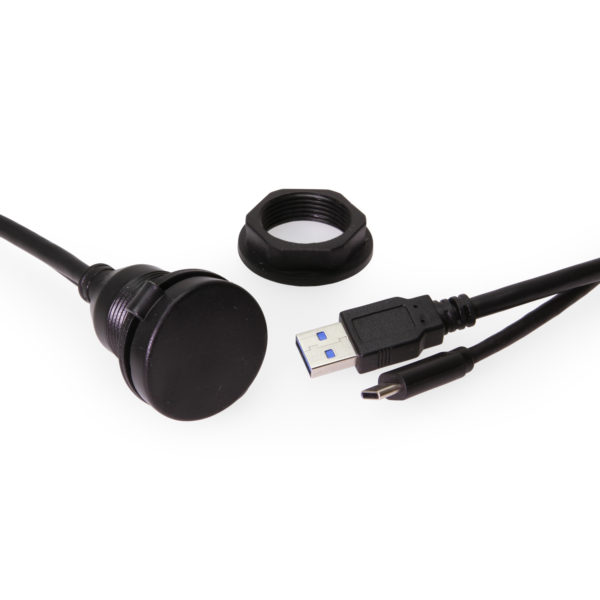 USB Panel Mount Extension 1 x Type C 3.0 and 1 x USB 3.0 A Male to ...