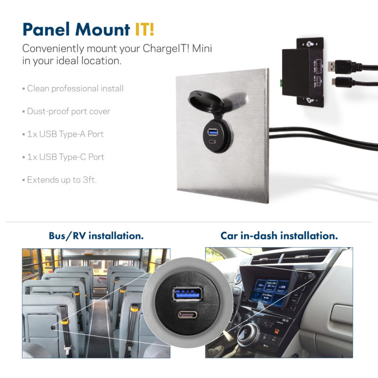 USB Panel Mount Extension 1 x Type C 3.0 and 1 x USB 3.0 A Male to ...