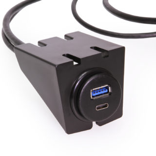 USB Panel Mount Extension 1 x Type C 3.0 and 1 x USB 3.0 A Male to ...