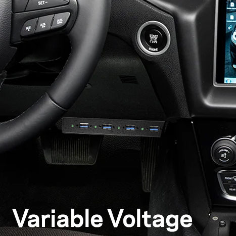 12V Automotive USB Hubs Powered from Vehicle Battery for USB Devices