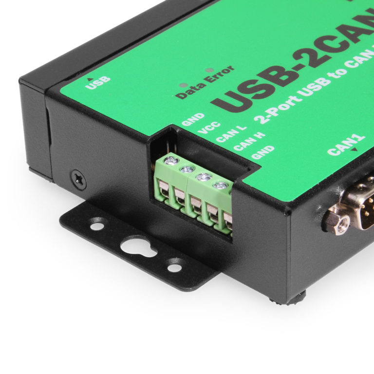 2-Port USB to CAN Bus Adapter, DIN-Rail & Wall Mountable Metal Case ...