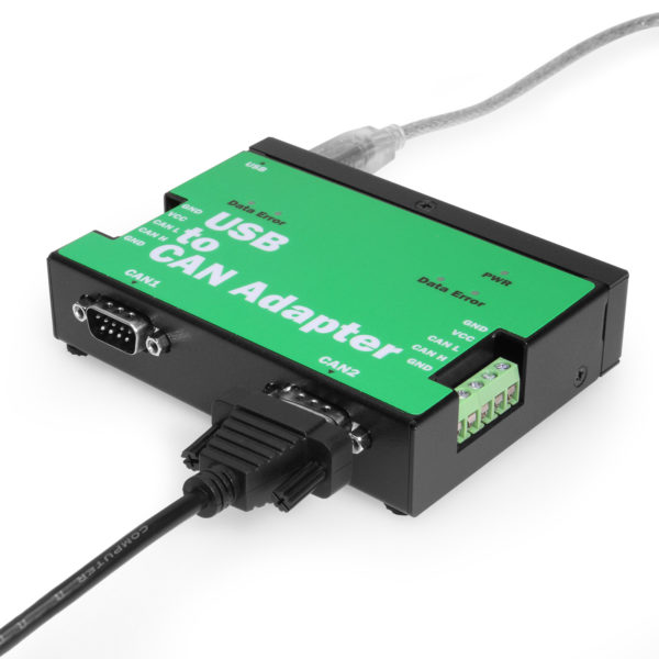 2-Port USB to CAN Bus Adapter, DIN-Rail Wall Mountable, 16kV ESD ...