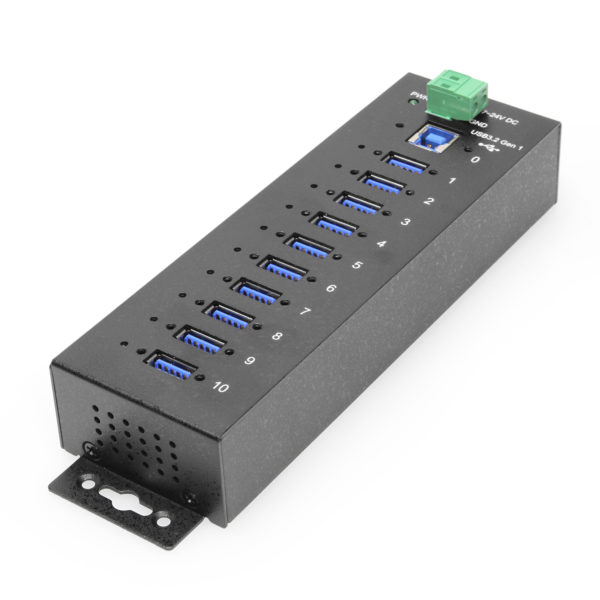 10 Port Managed USB 3.2 Gen 1 Hub w/ 15KV ESD Surge Protection - Coolgear