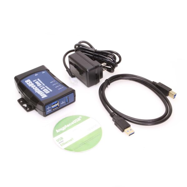 3 Port USB 3.2 Gen 1 Over IP Network Device Sharing Hub w/ Port Status ...