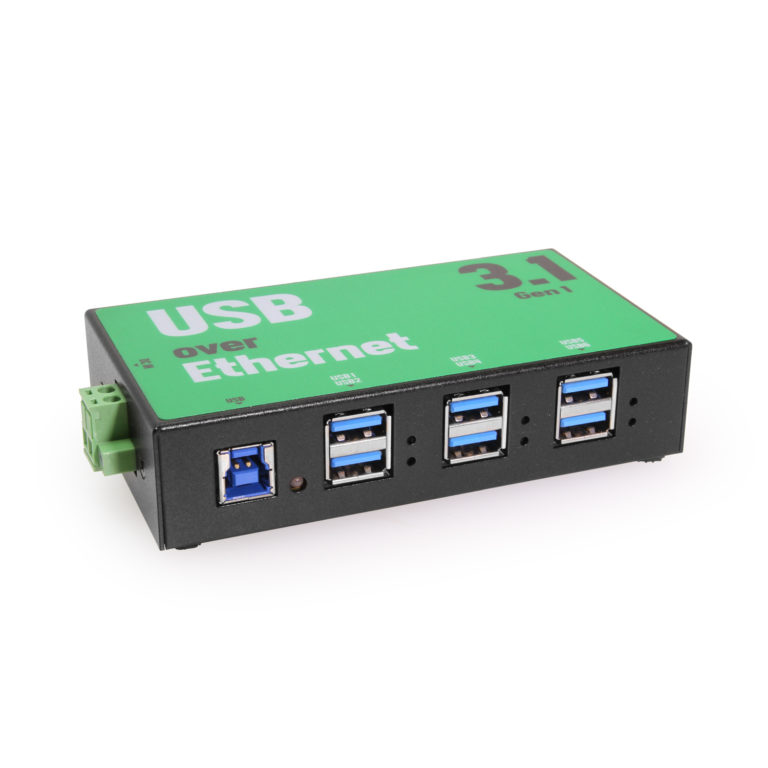 6 Port USB 3.2 Gen 1 Over IP Network Device Sharing Hub w/ Port Status ...