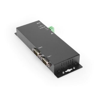 2-Port RS-232 / RS-422 / RS-485 Serial to Ethernet Device Server, PoE Powered - Coolgear