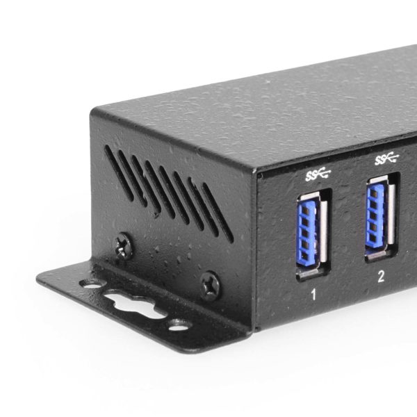 7 Port USB 3.2 Gen 1 Mini Powered Hub w/ ESD Protection & Power Supply